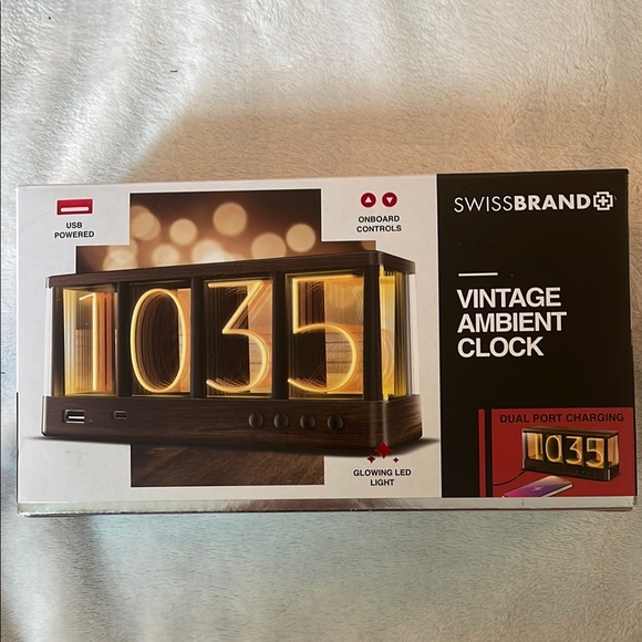 swissBrand | Accents | Swiss Brand Vintage Ambient Clock Usb Powered ...